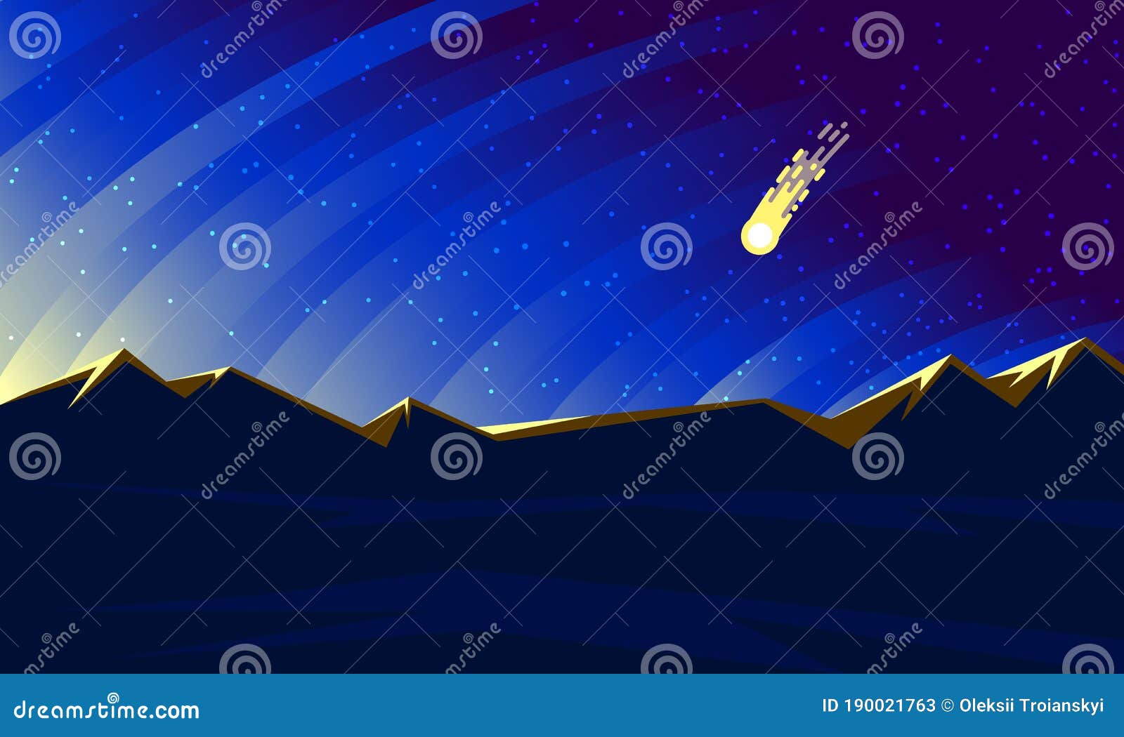 Comet Neowise Lettering Emblem On Stars Background. Vector Banner ...