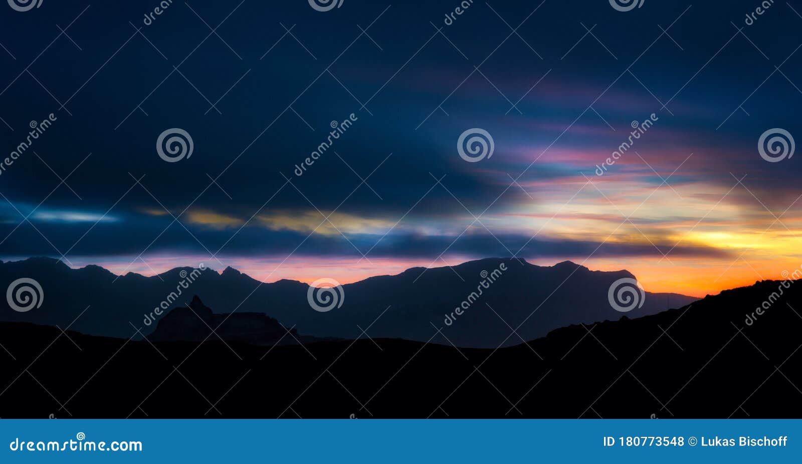 Sunrise Over the Mountains and Ocean Stock Photo - Image of light, glow ...