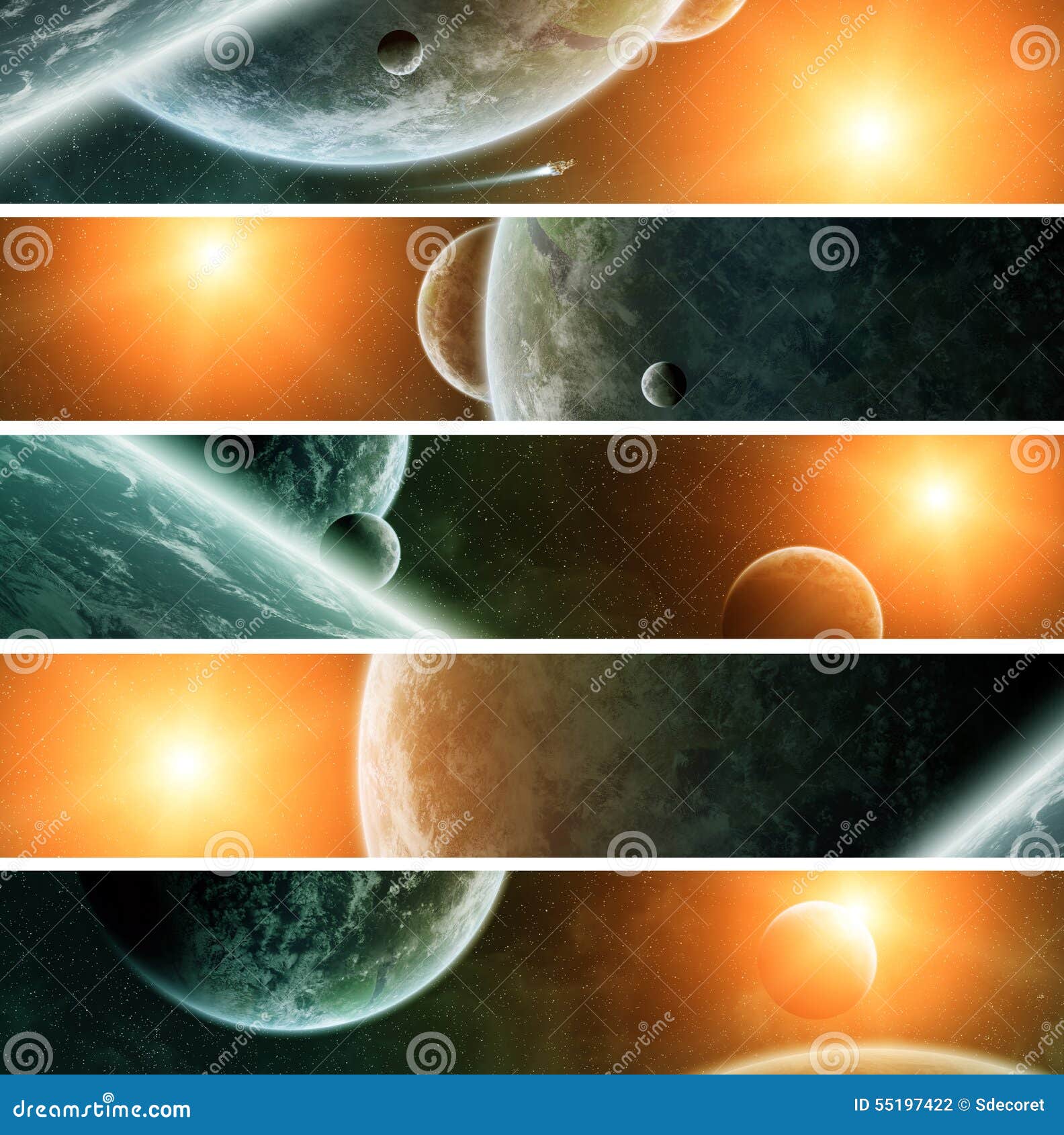 Sunrise Over Planet Earth in Space Stock Illustration - Illustration of ...