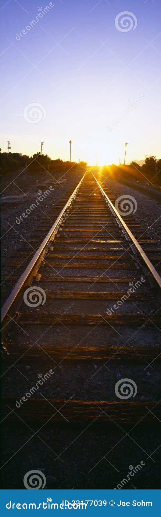 Sunrise Over Railroad Tracks Stock Image - Image of timeless, railroad ...