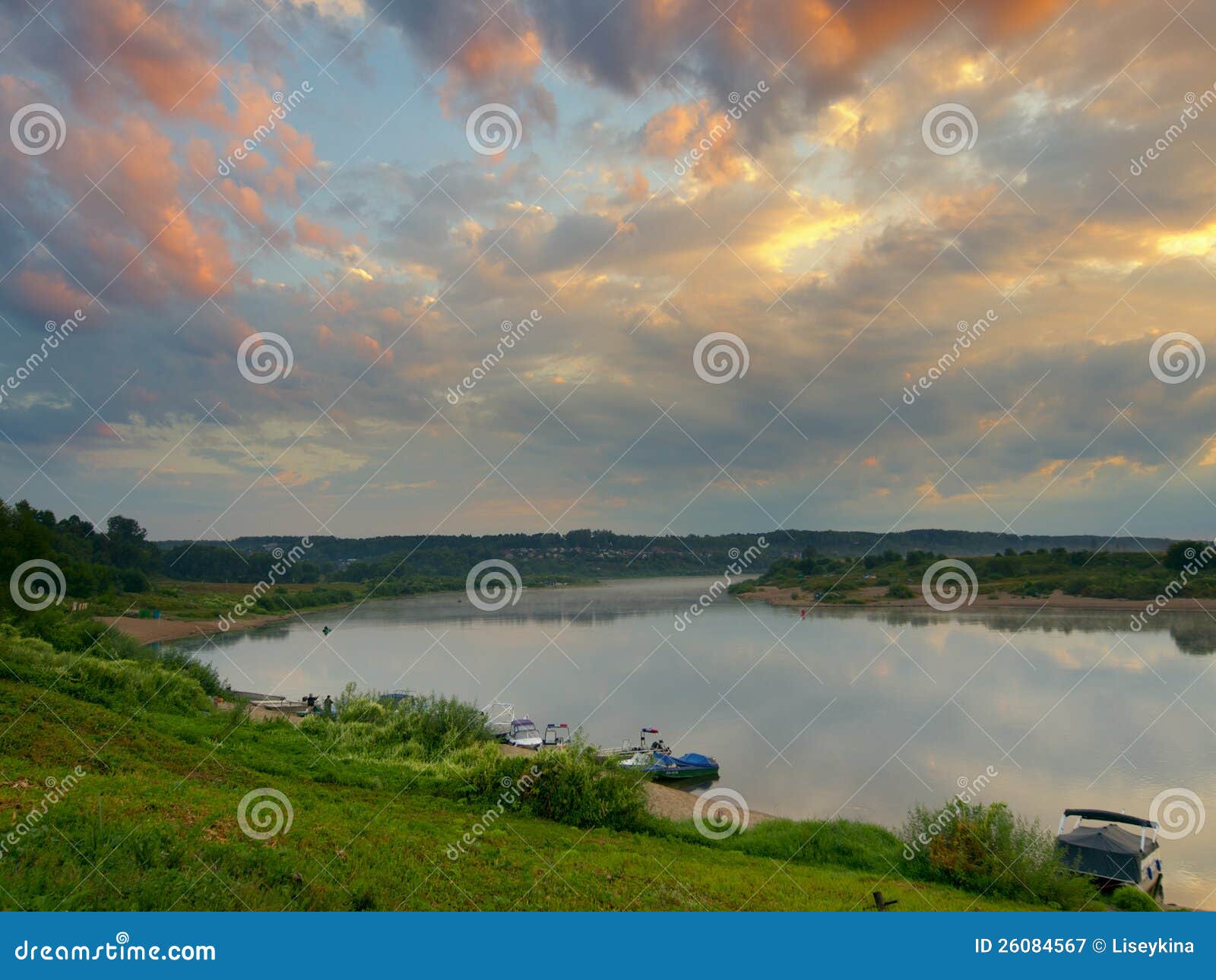 Sunrise over river stock image. Image of riverbank, beautiful - 26084567