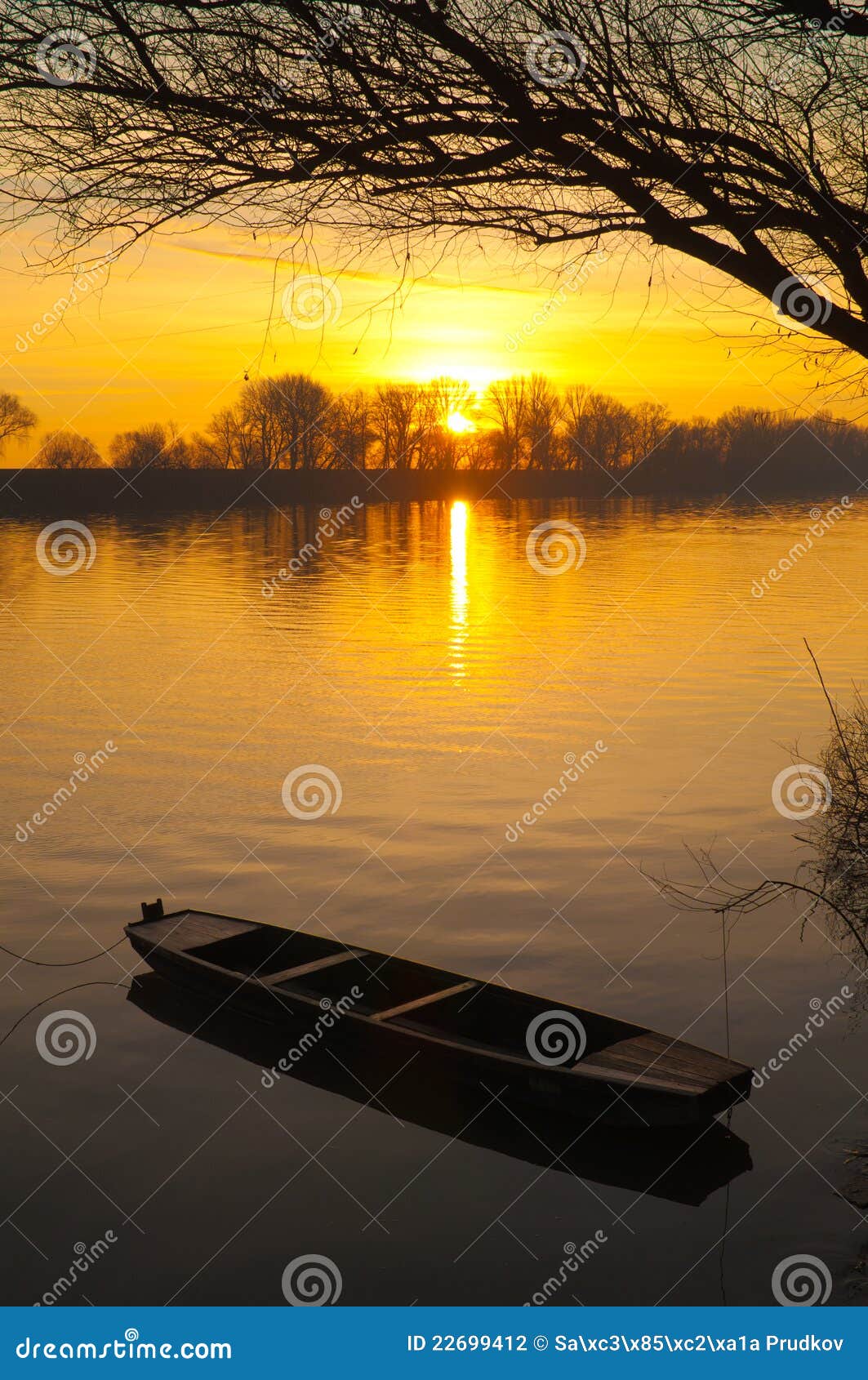 Sunrise Over the River on Beautiful Summer Day Stock Photo - Image of ...