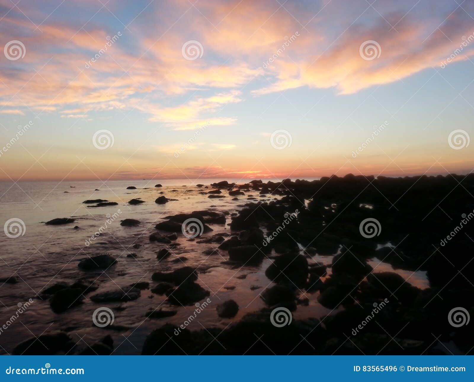 Sunrise over Rocks stock photo. Image of horizon, dusk - 83565496
