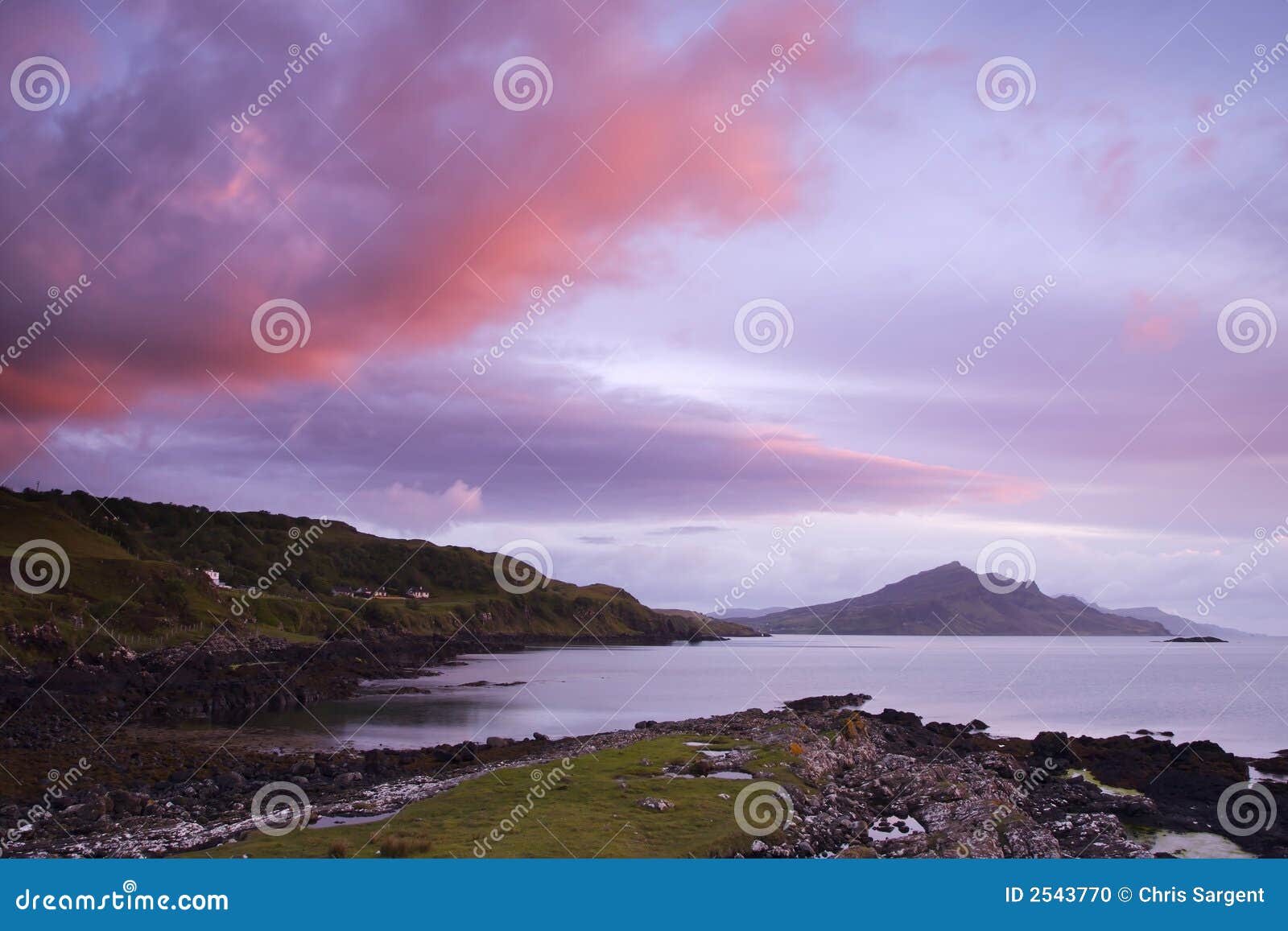 Sunrise over Scottish Loch stock photo. Image of bird - 2543770