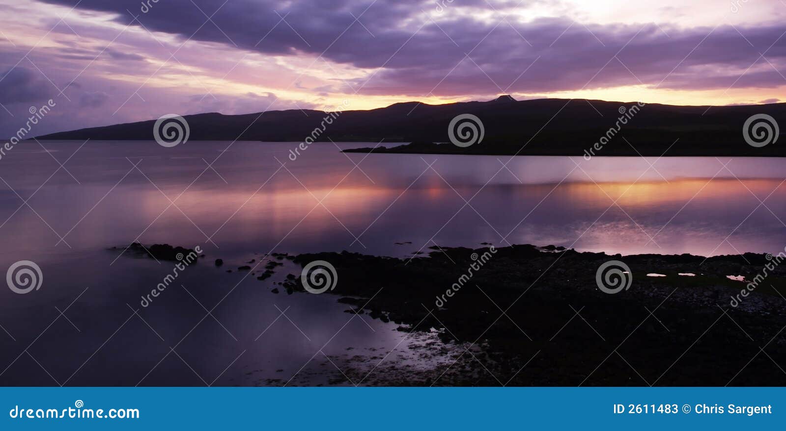 Sunrise over Scottish Loch stock image. Image of dawn - 2611483