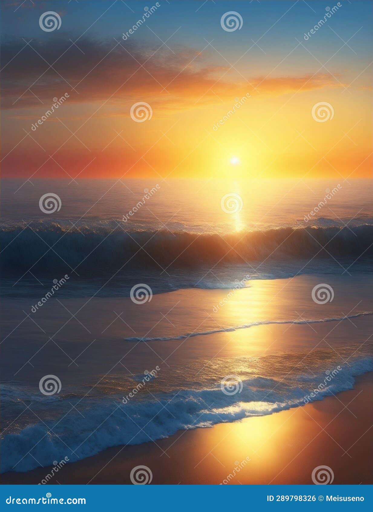 Sunrise Over the Sea Illustration Stock Illustration - Illustration of ...