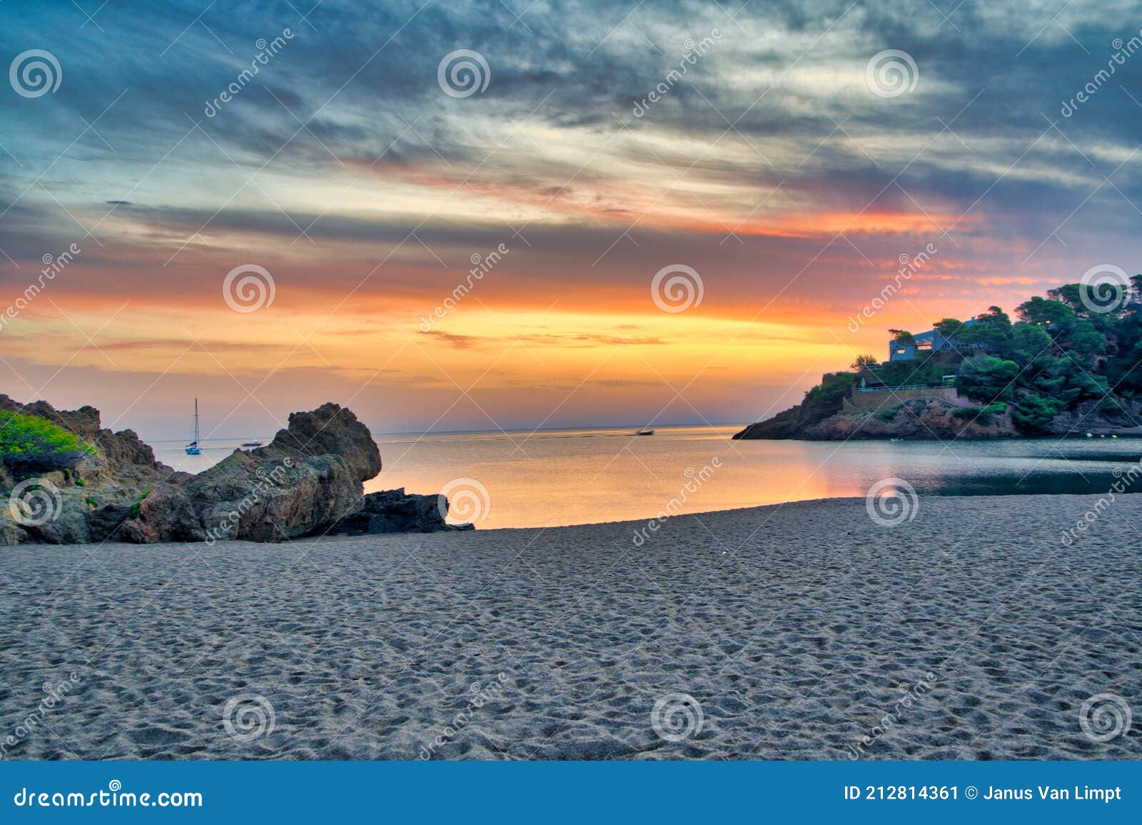 Sunrise Over a Spanish Beach on a September Morning Stock Image - Image ...