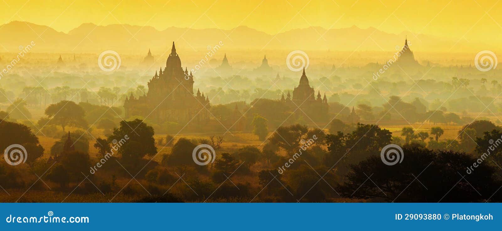 Sunrise Over Temples of Bagan Stock Photo - Image of heritage ...