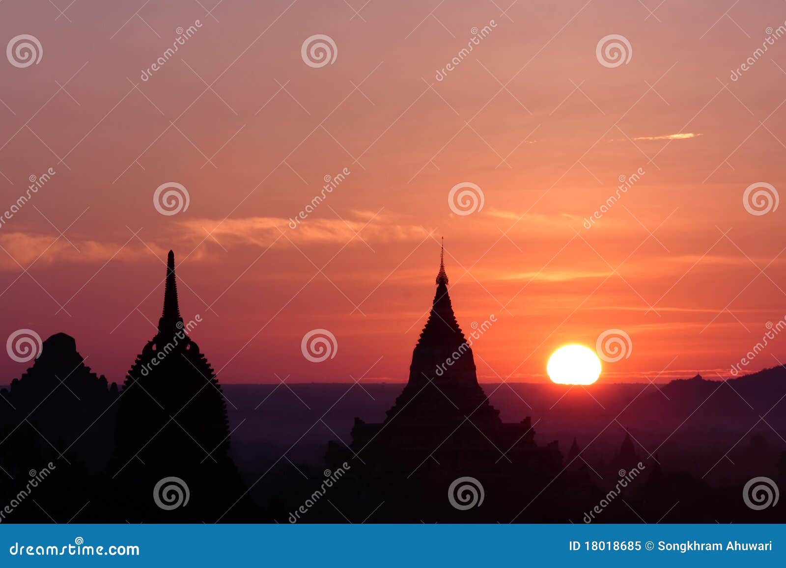 Sunrise Over Temples in Bagan2, Myanmar Stock Image - Image of ...