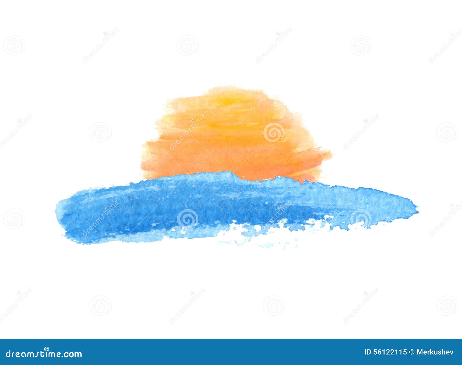 Sunrise Over the Water, Vector Stock Vector - Illustration of beach ...