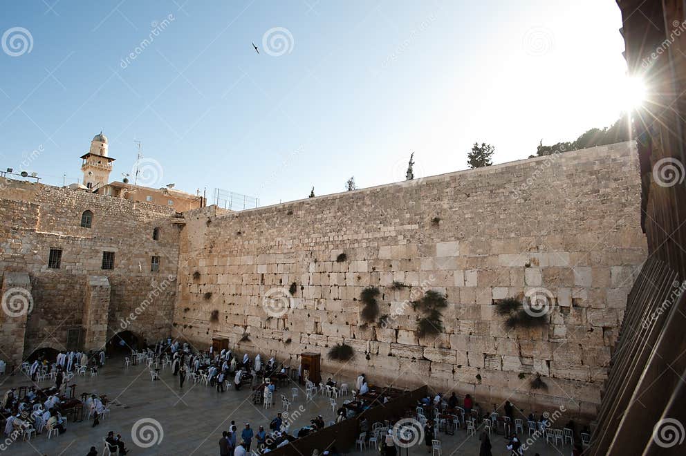 Sunrise Over Western Wall editorial stock photo. Image of noble - 19906598