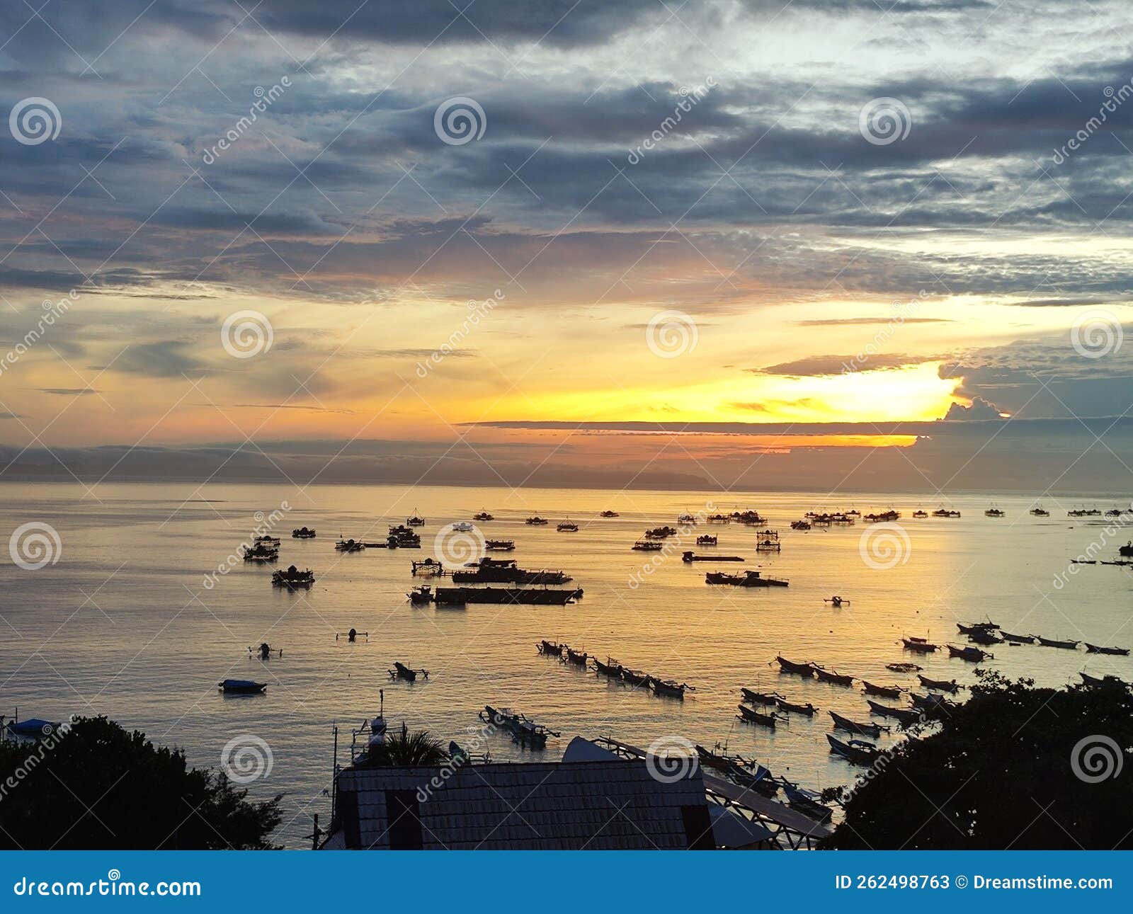 Sunrise on Pangandaran Beach Stock Image - Image of cloud, sunset ...