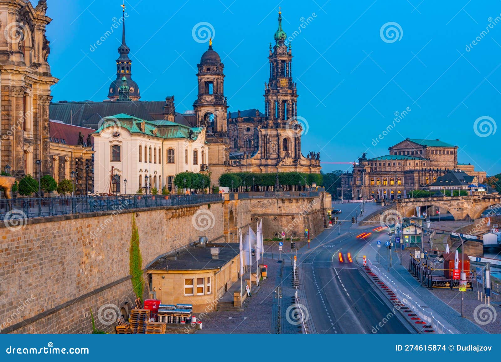 Sunrise Panorama View of German Town Dresden Stock Photo - Image of ...