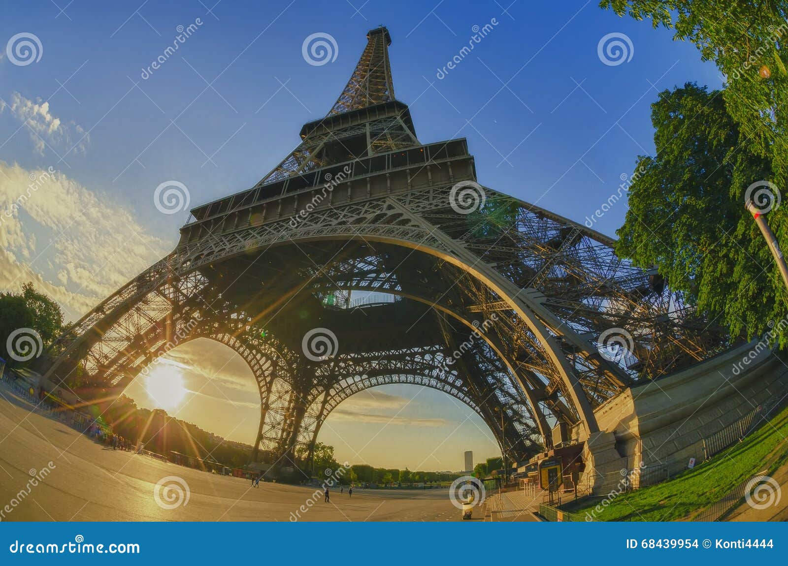 Sunrise in Paris. stock photo. Image of cloud, tower - 68439954