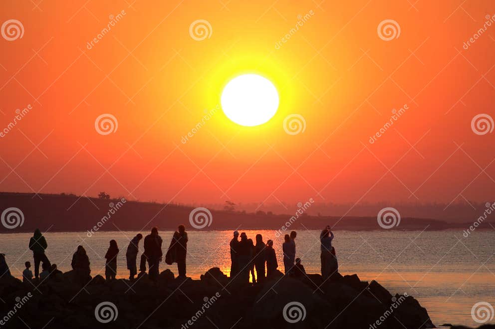 Sunrise and people stock image. Image of wait, people - 22866383