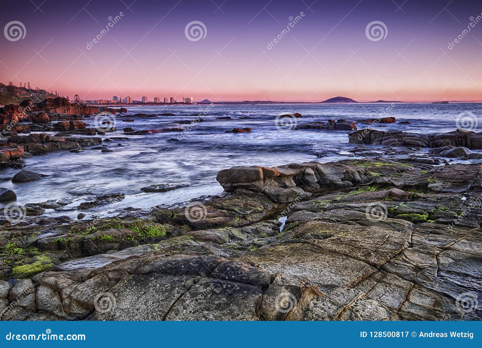 Sunrise at Point Arkwright, Coolum, Queensland Stock Image - Image of ...