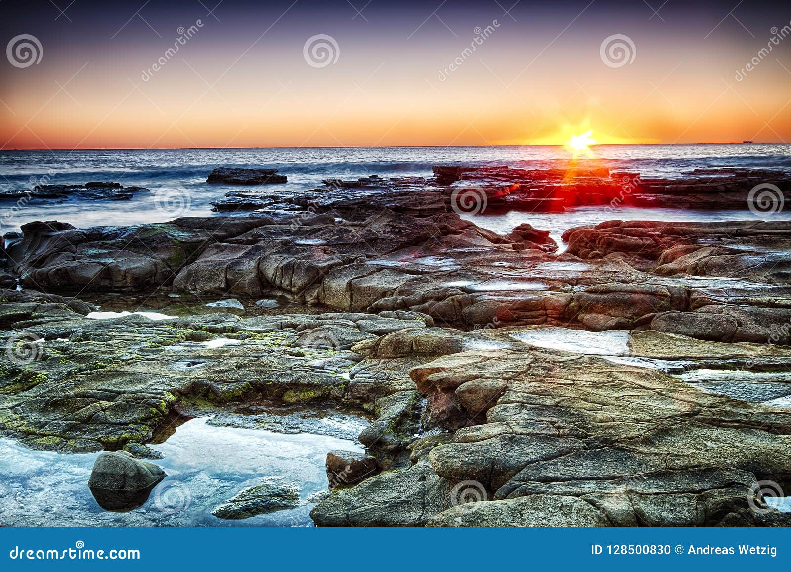 Sunrise at Point Arkwright, Coolum, Queensland Stock Photo - Image of ...