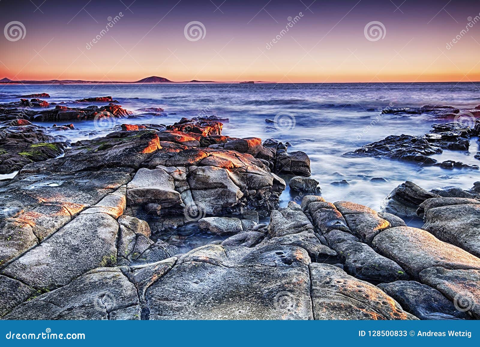 Sunrise at Point Arkwright, Coolum, Queensland Stock Image - Image of ...
