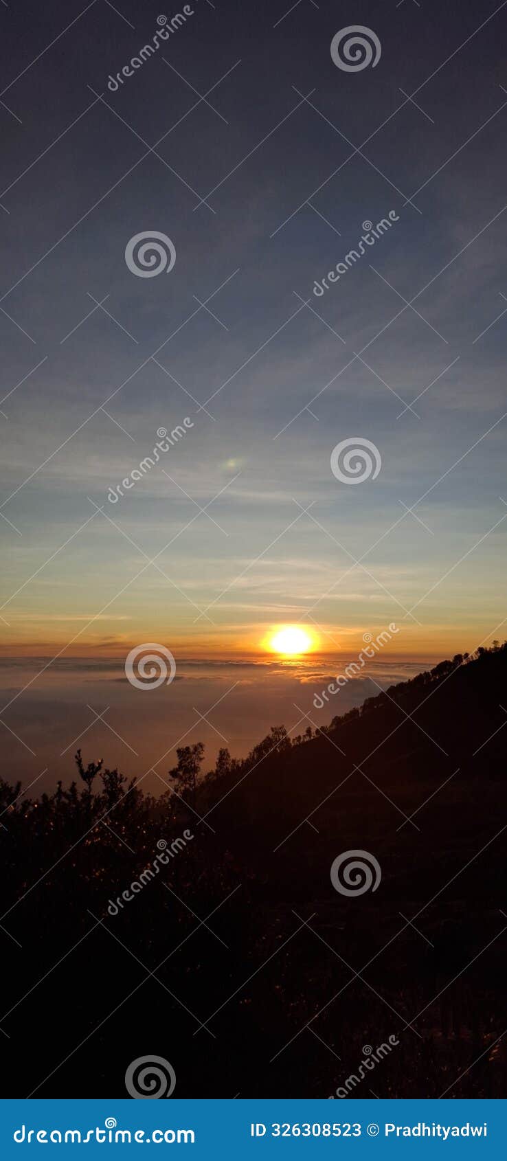 Sunrise Point Ijen Mountain East Java Indonesia Stock Image - Image of ...