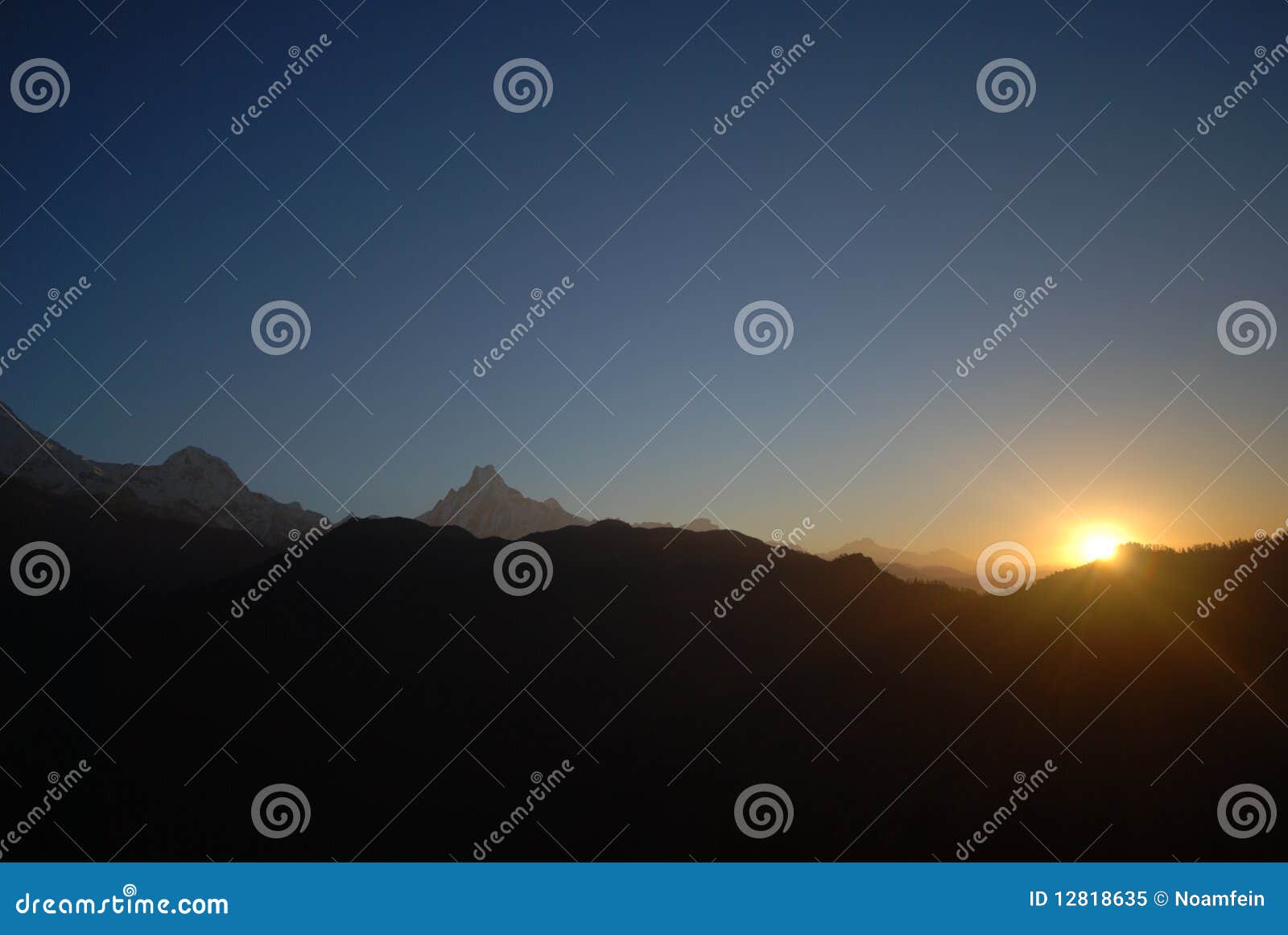 Sunrise in Poon Hill in Nepal Stock Image - Image of nature, himalaya ...