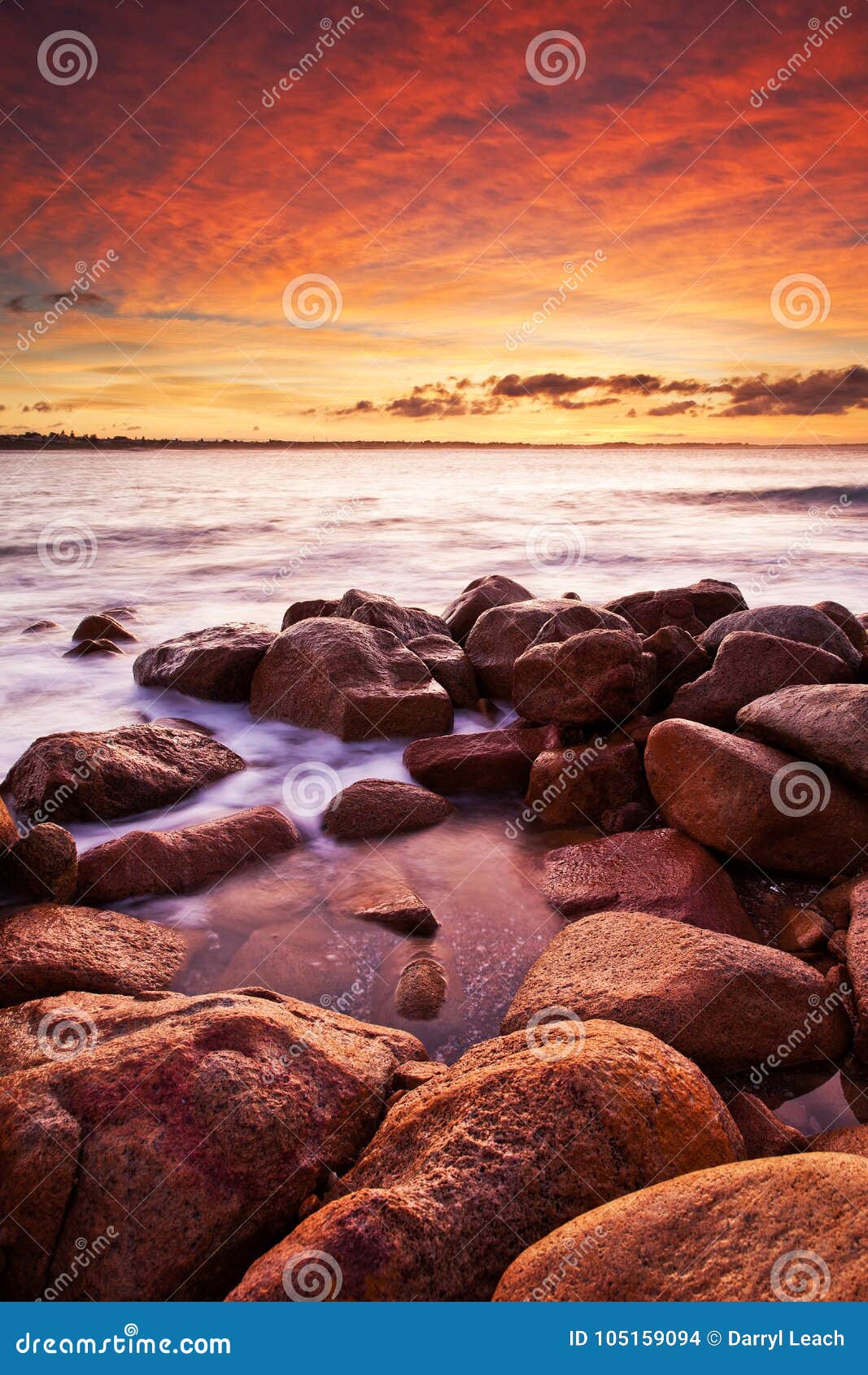 A Sunrise at Port Elliot Beach Stock Photo - Image of relaxing ...