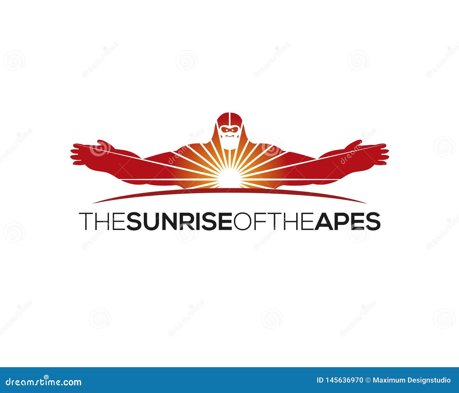 Sunrise Sun Rays In Retro Starburst Style. Background Template For ...