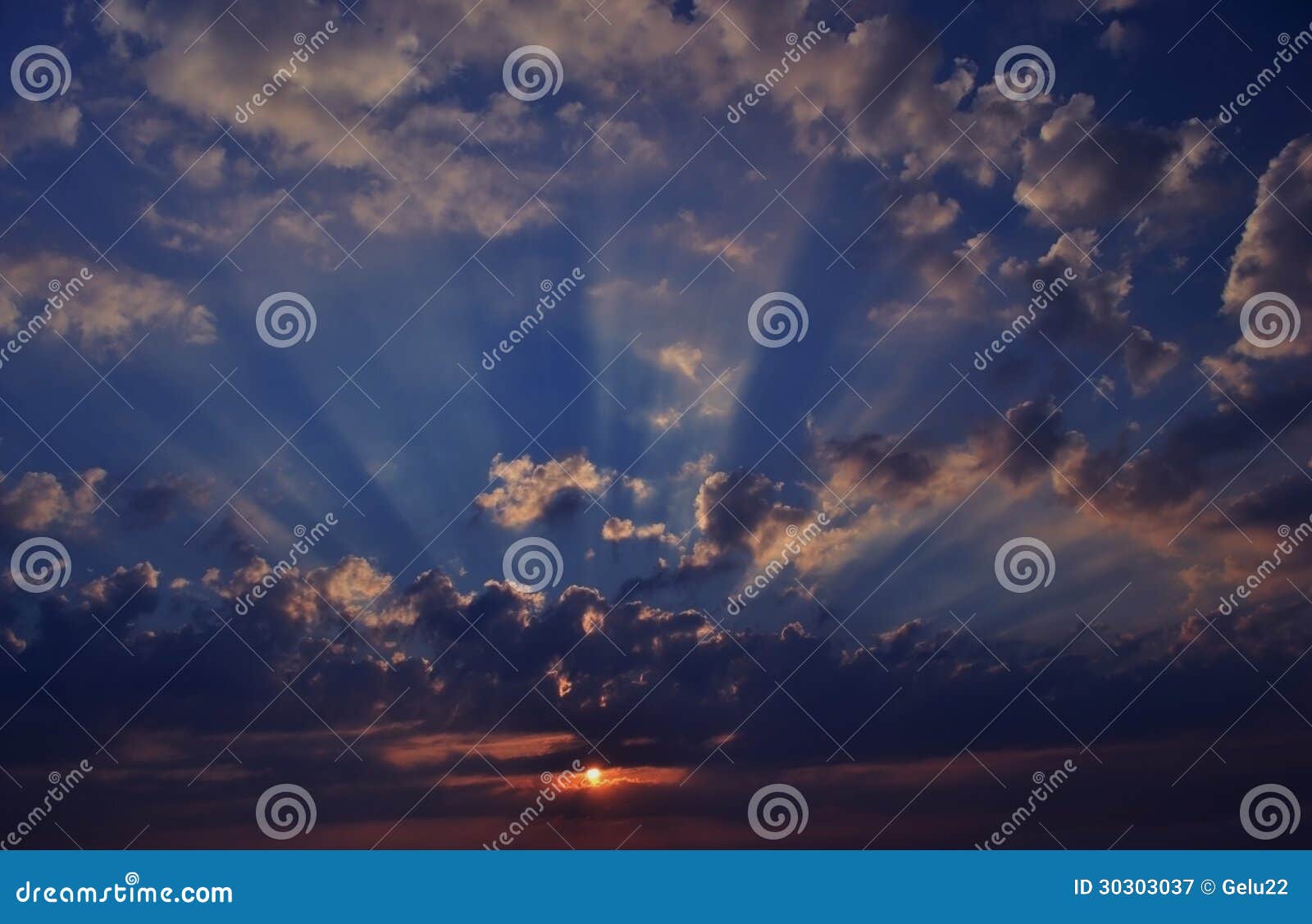 Sunrise with rays stock image. Image of blue, beam, brilliant - 30303037