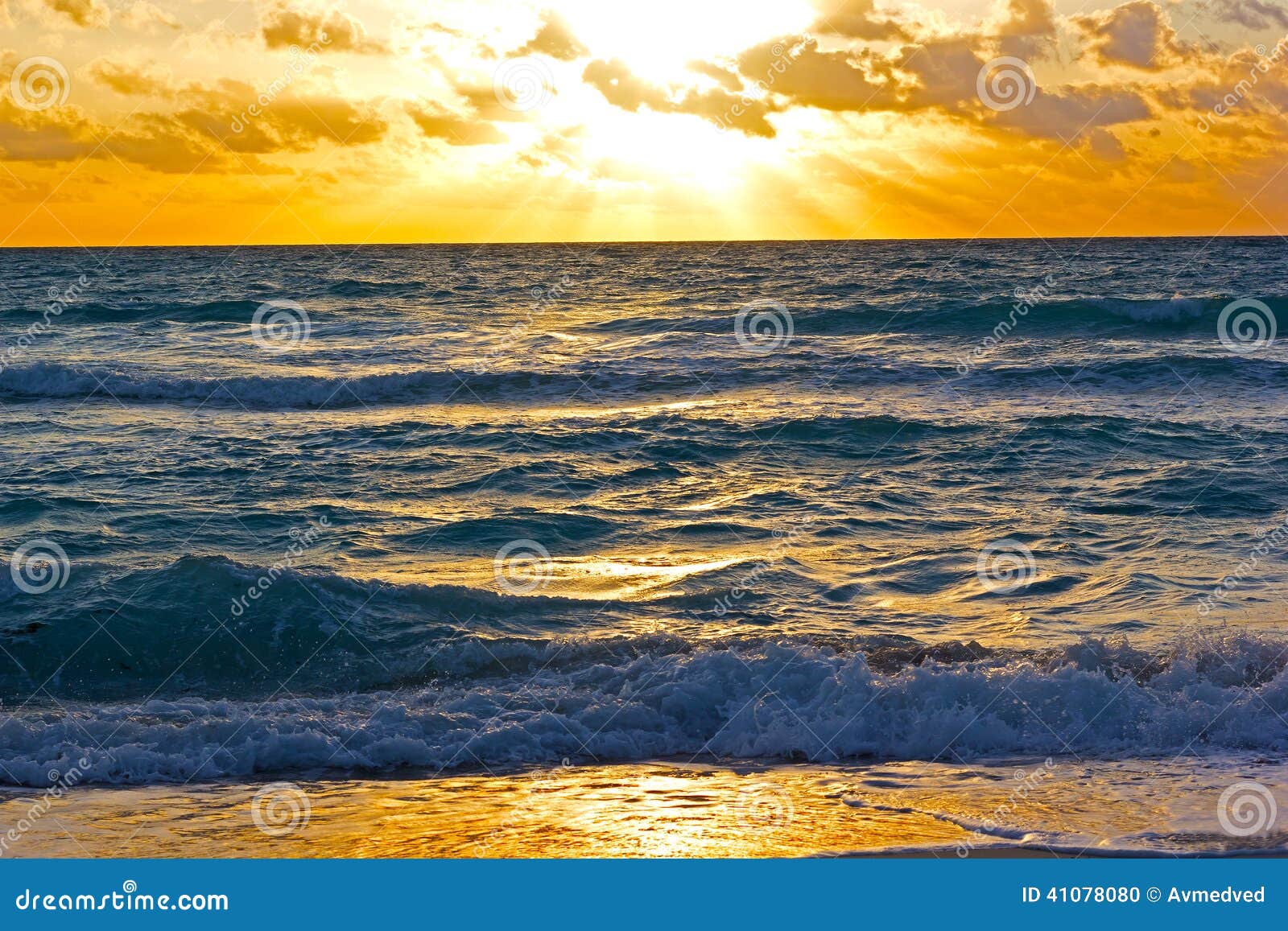 Sunrise Reflection on the Beach Sand. Stock Photo - Image of beauty ...