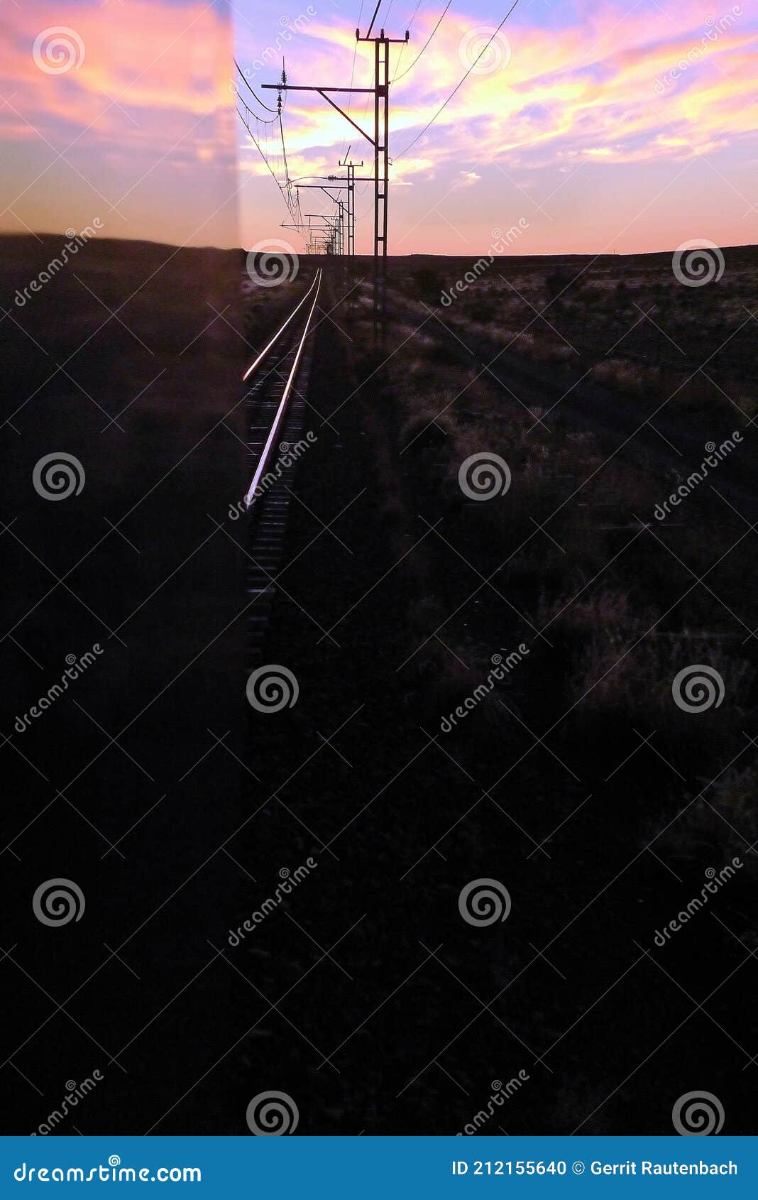 Sunrise Reflection in a Train in the Karoo Stock Photo - Image of ...