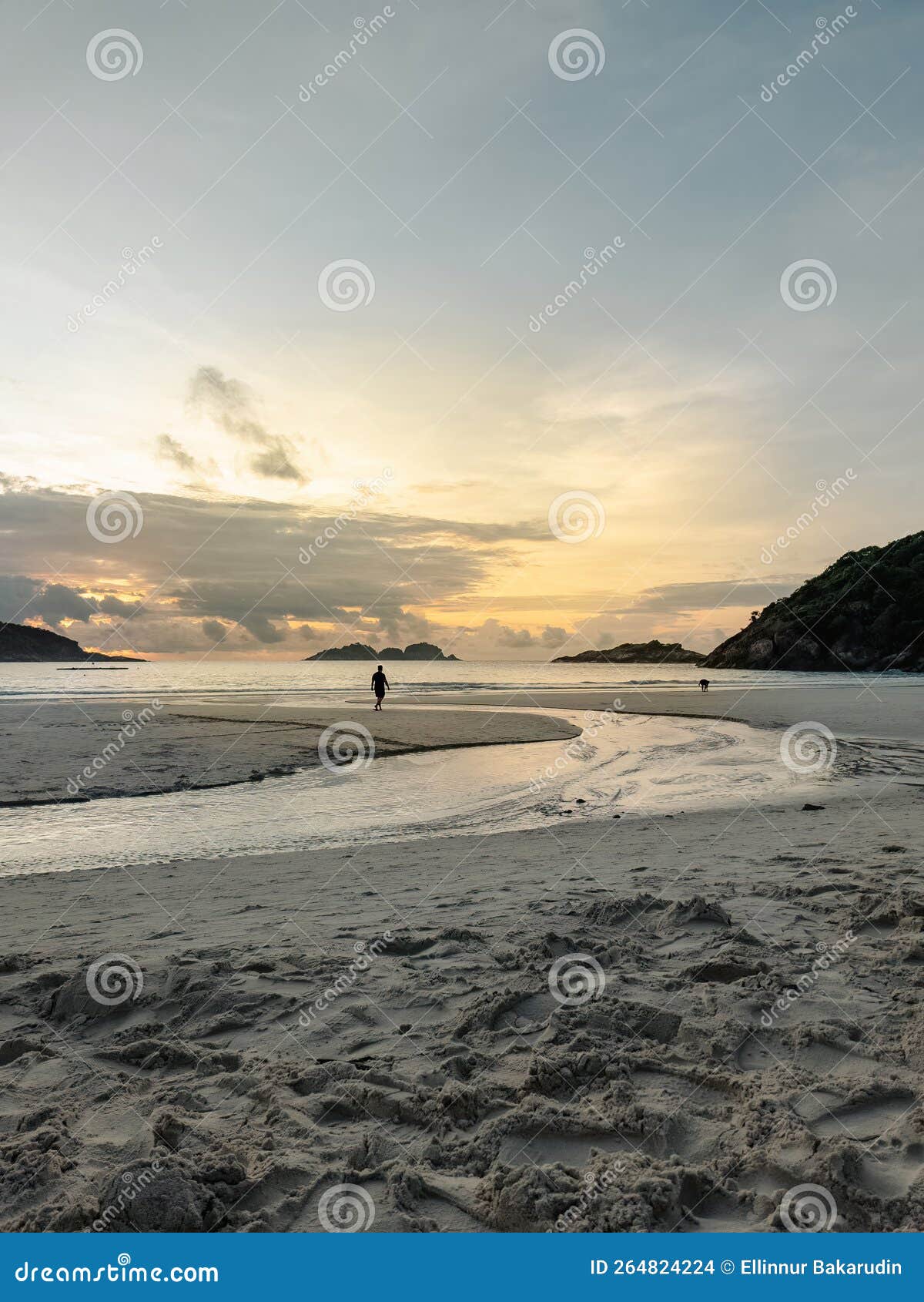 Sunrise Reflections on the Beach Sand. Textured and Watery Sandy Beach ...