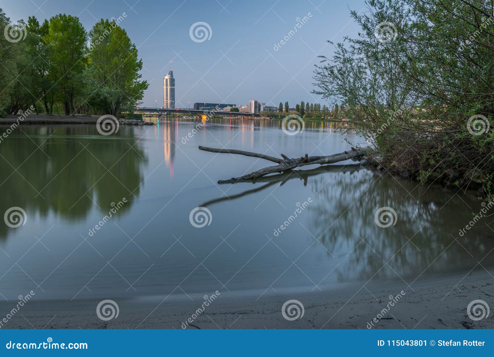 Sunrise at River Danube on a Clear Morning in Spring Stock Image ...
