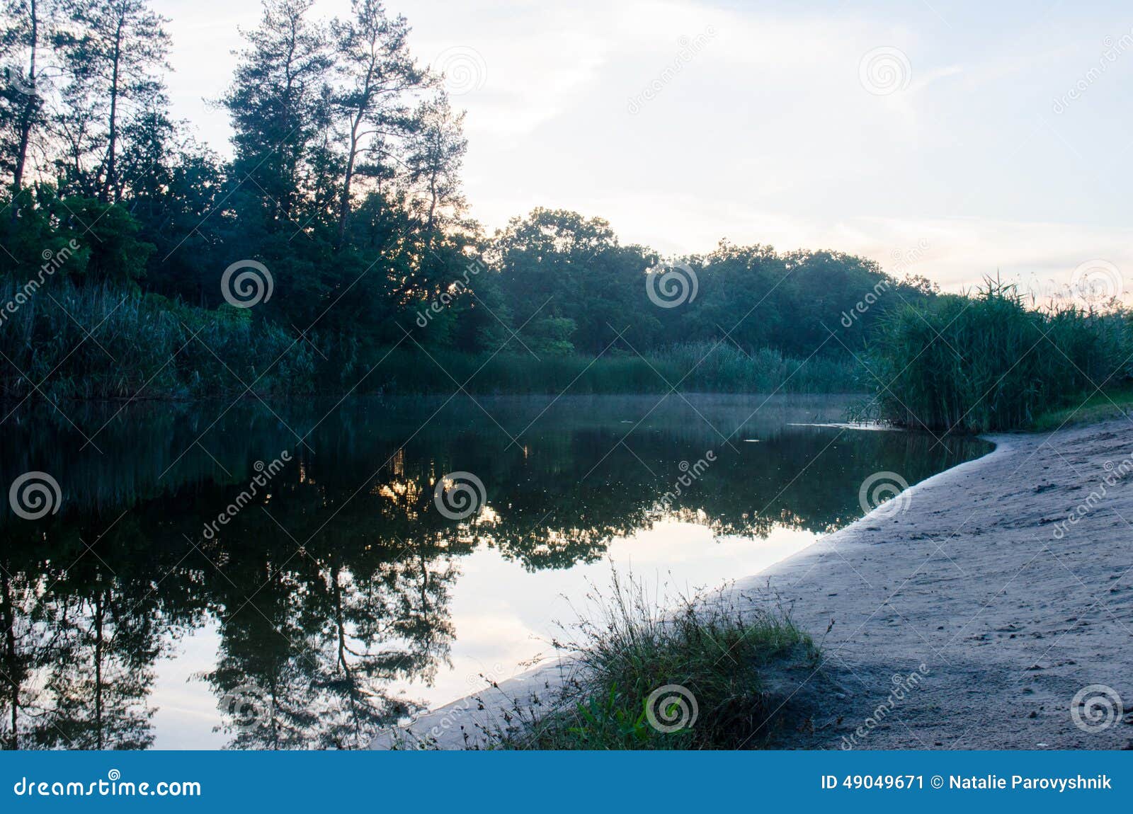Sunrise on the River Early in the Morning Stock Image - Image of ...