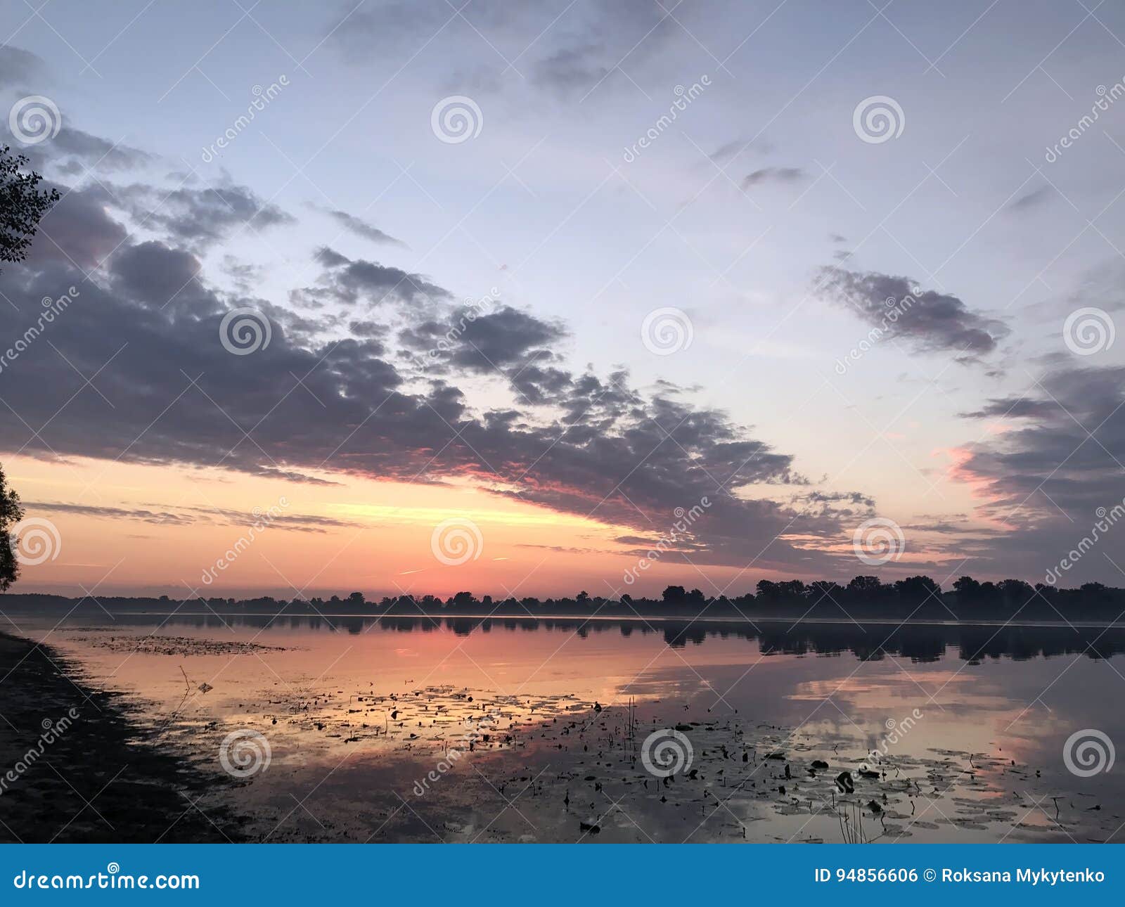 Sunrise on the river stock photo. Image of peaceful, dramatic - 94856606