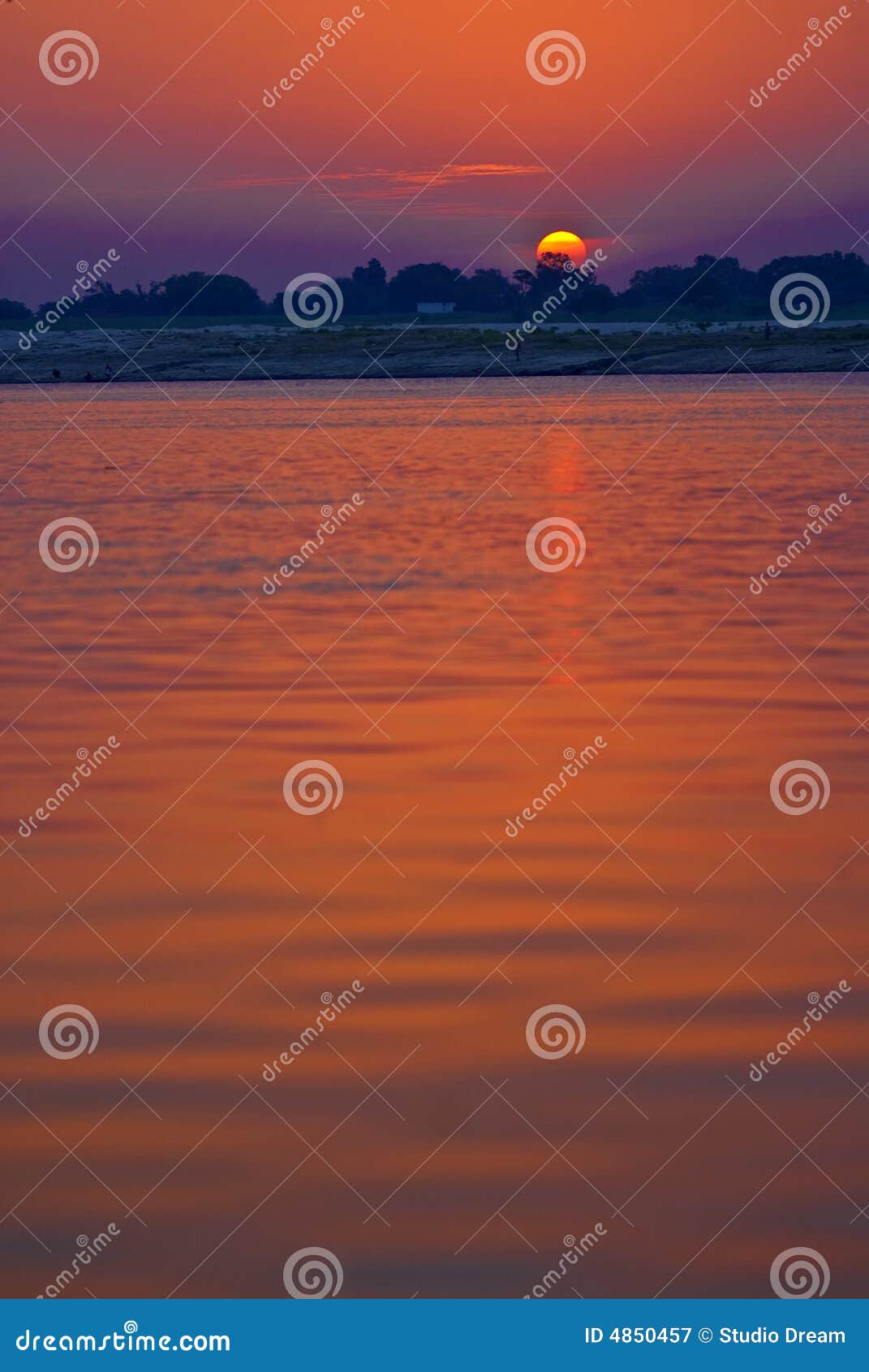 Sunrise River View stock image. Image of hindu, travel - 4850457
