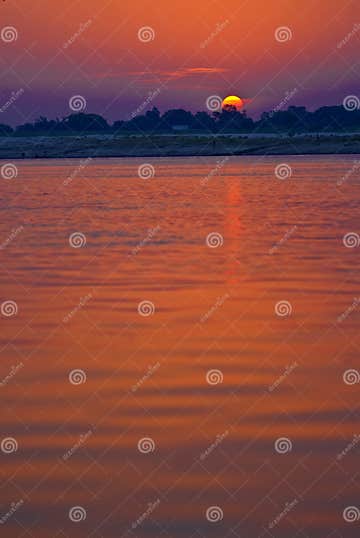 Sunrise River View stock image. Image of hindu, travel - 4850457