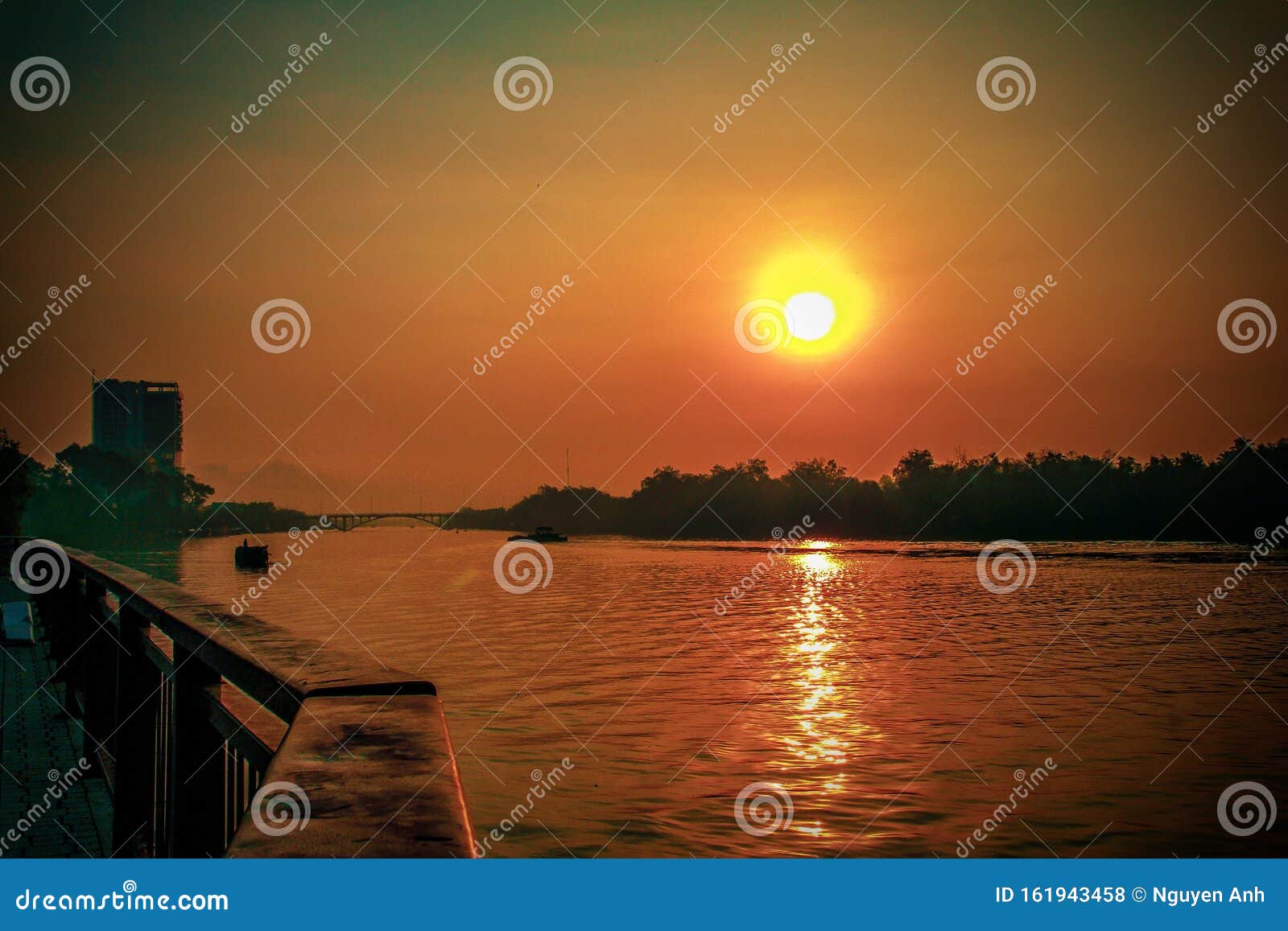 Sunrise on the Riverside stock photo. Image of sunrise - 161943458