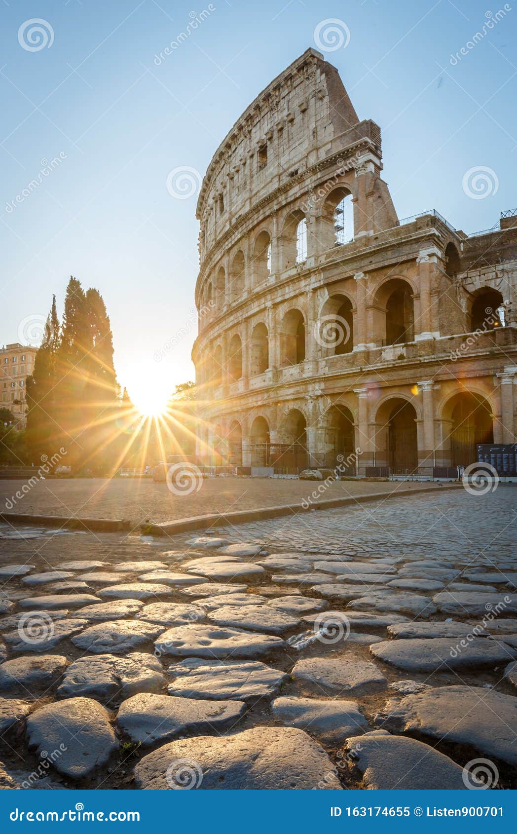 Sunrise at the Rome Colosseum, Italy Stock Image - Image of empire ...