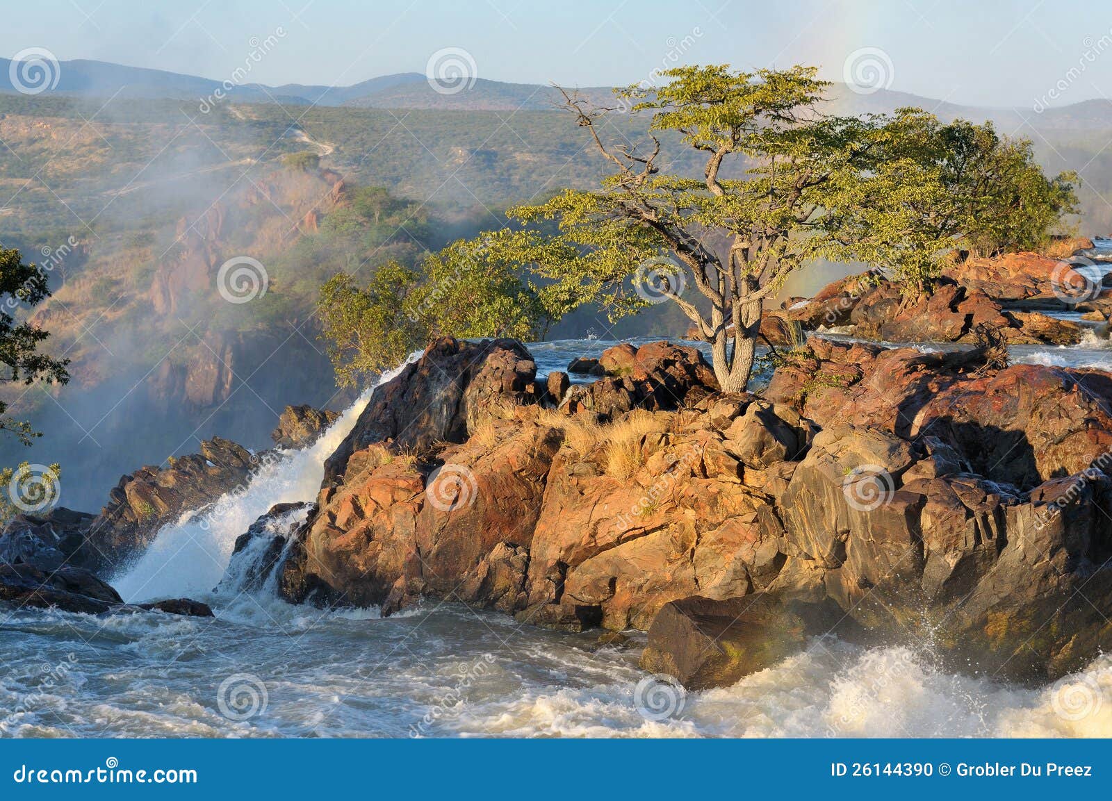 Sunrise At The Ruacana Waterfall, Namibia Stock Photo - Image: 26144390