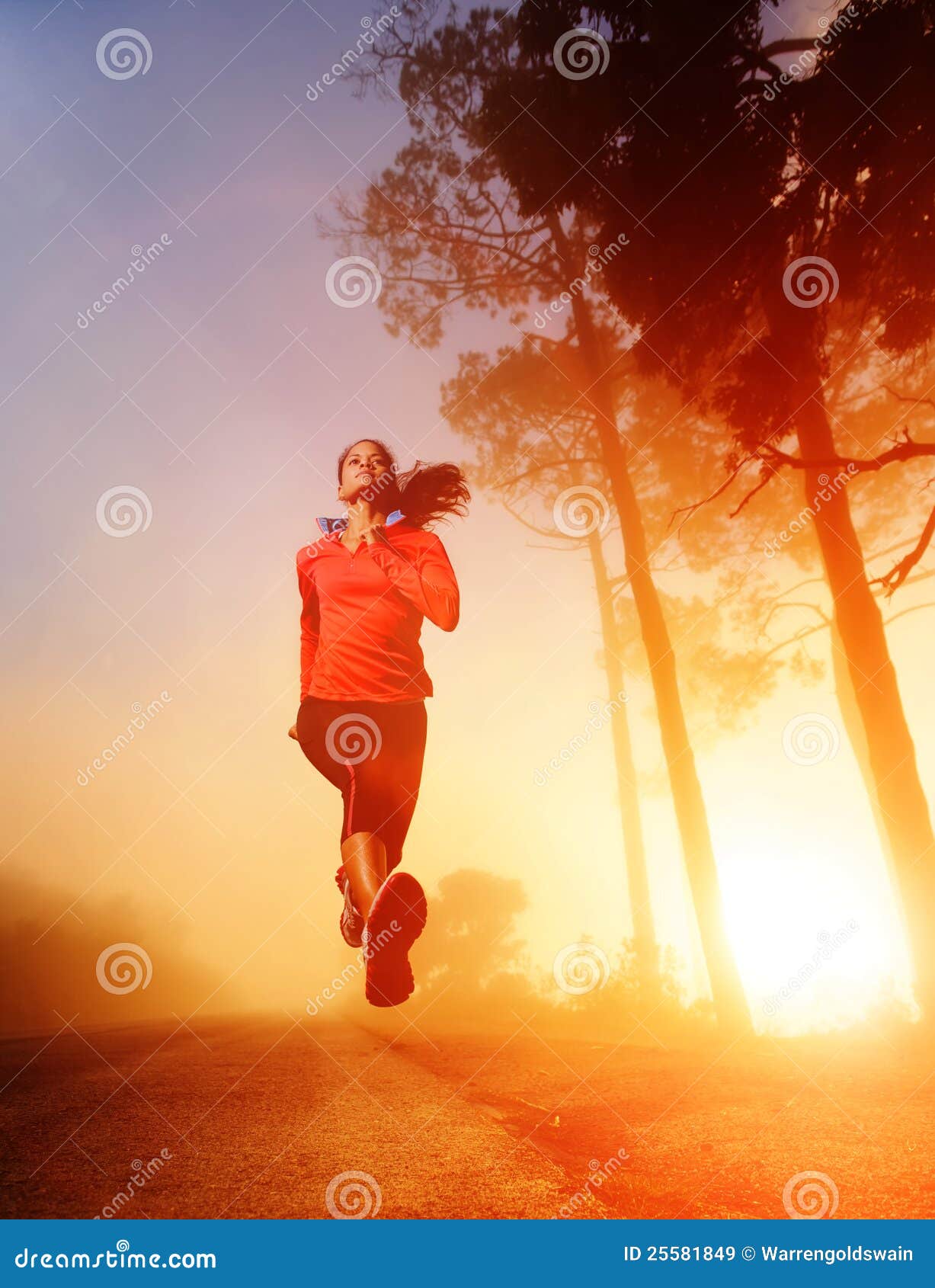 Sunrise running woman stock image. Image of marathon - 25581849