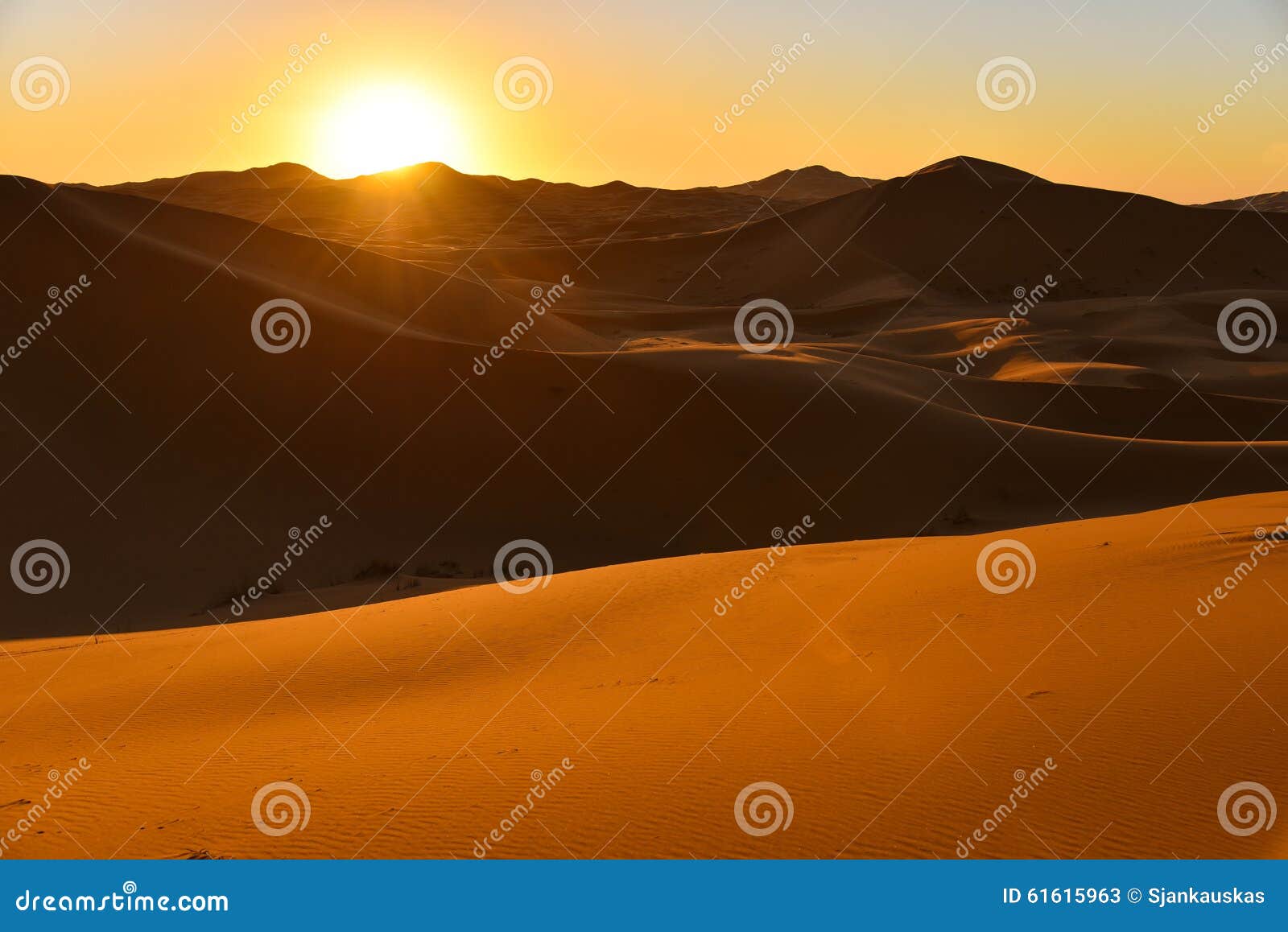 Sunrise in Sahara Desert Morocco Stock Image - Image of travel, arabian ...