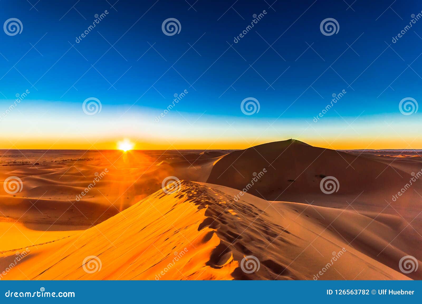 Sunrise in the Sahara Desert Next To M`hamid in Morocco Stock Photo ...