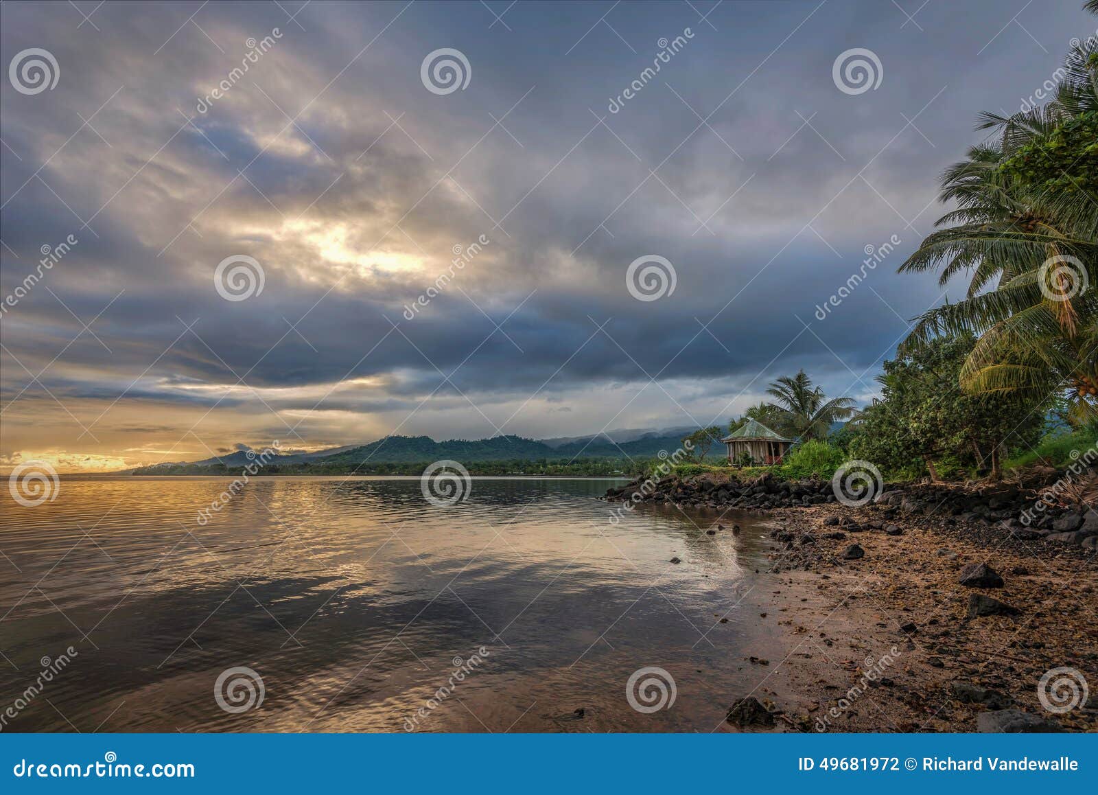 Sunrise in Samoa stock photo. Image of rocks, ocean, coast - 49681972