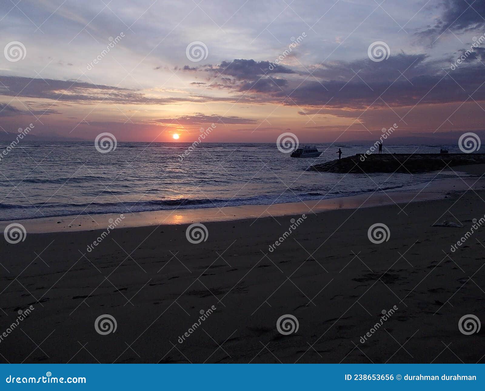 Sunrise at Sanur beach. stock photo. Image of beach - 238653656