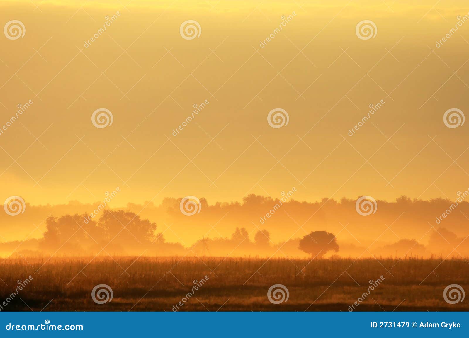 Sunrise scene stock image. Image of rural, haze, meadow - 2731479