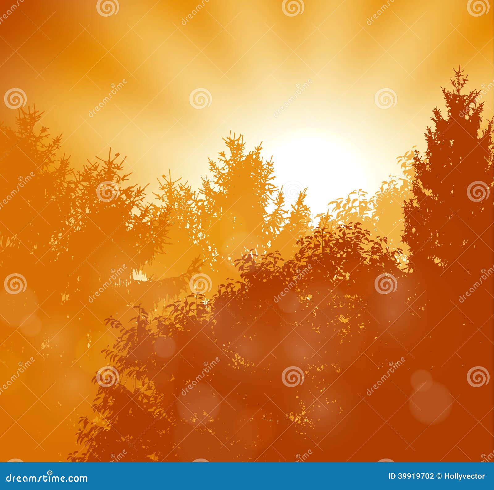 Sunrise scene stock vector. Illustration of leaf, peace - 39919702