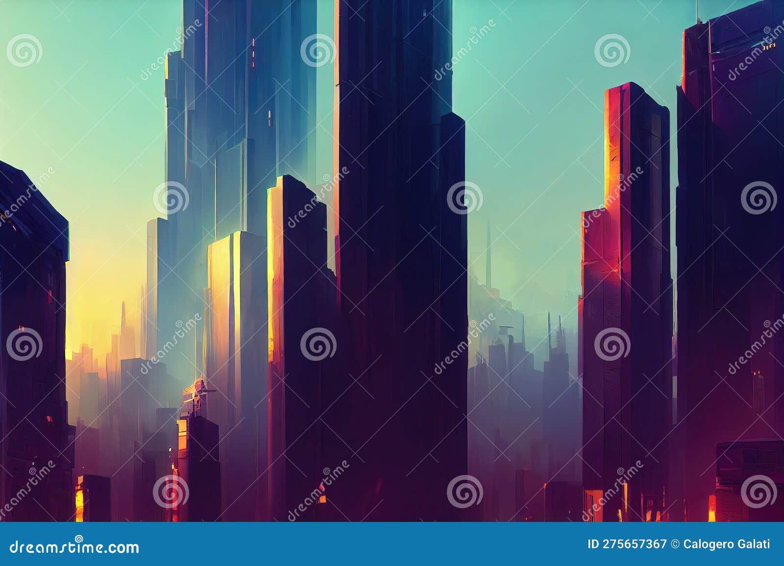 Sunrise Future New York City With Marvelous Sky Royalty-Free ...