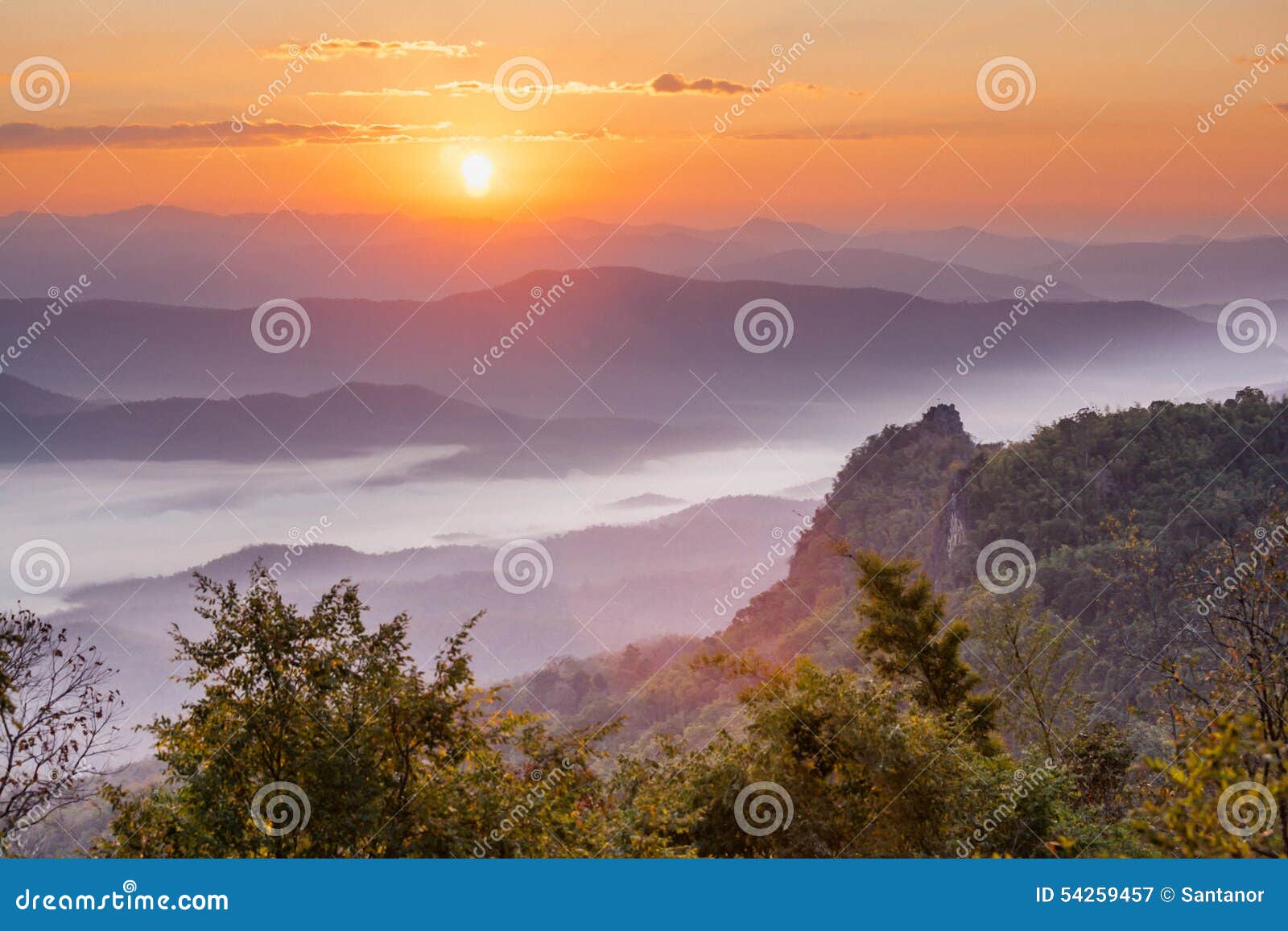 Sunrise scene stock image. Image of bright, dusk, yellow - 54259457