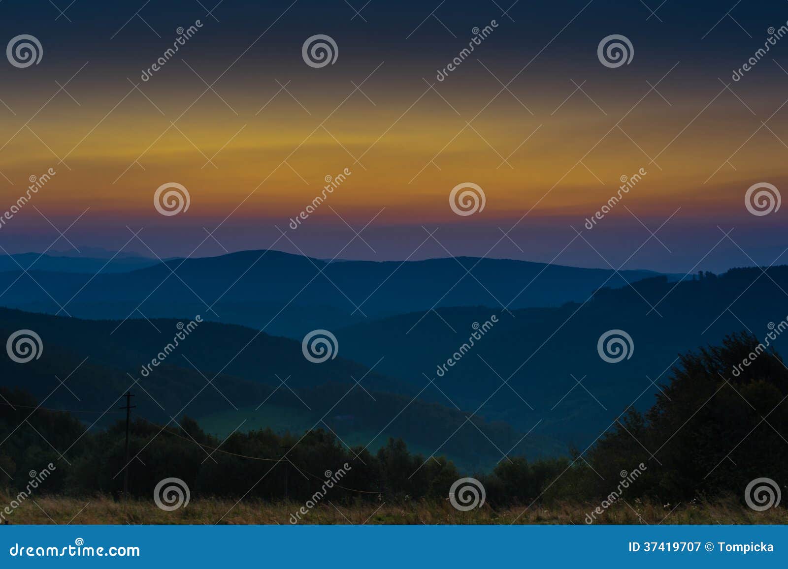 Before the sunrise stock image. Image of mountain, blue - 37419707