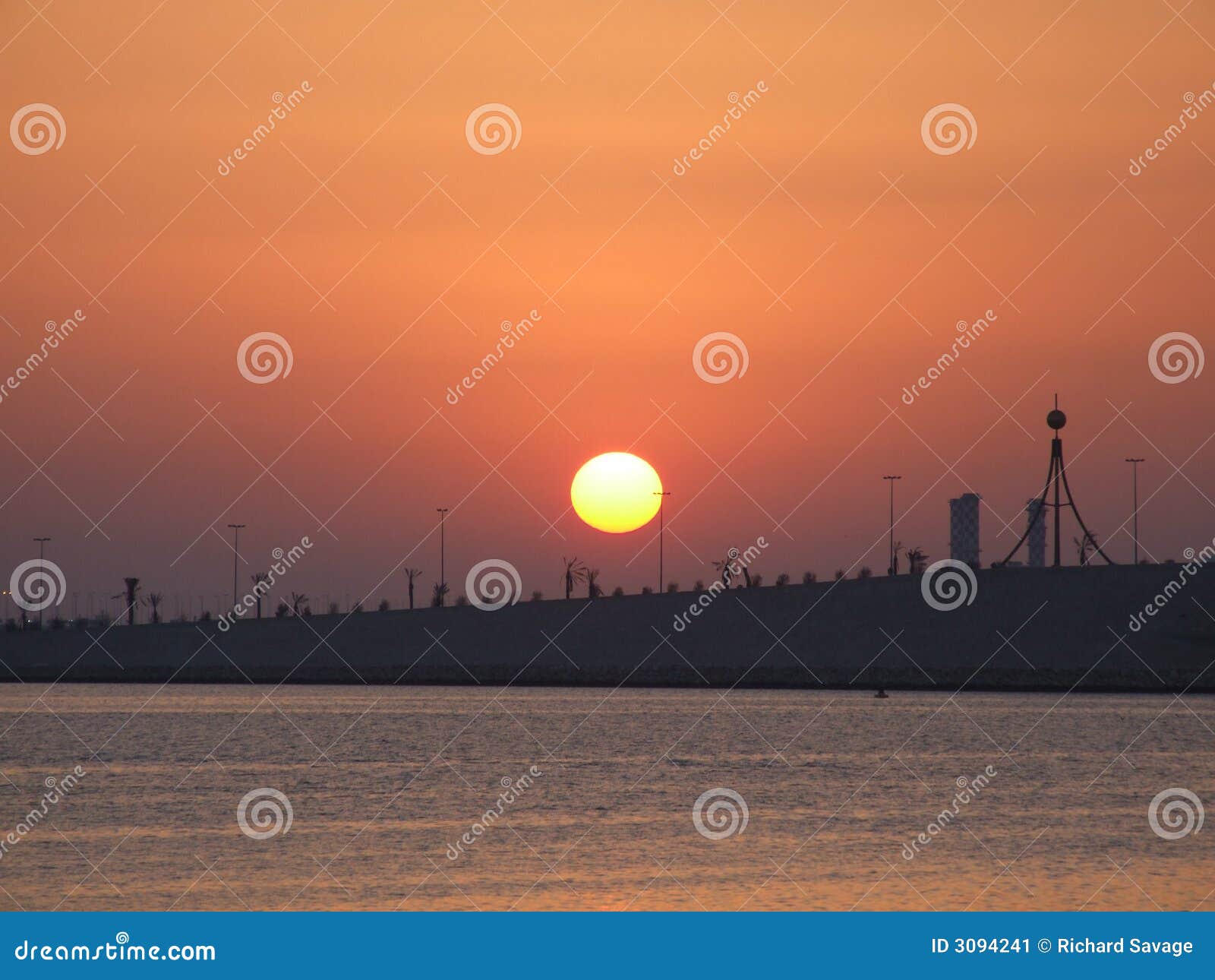Sunrise by sea in Bahrain stock image. Image of nature - 3094241