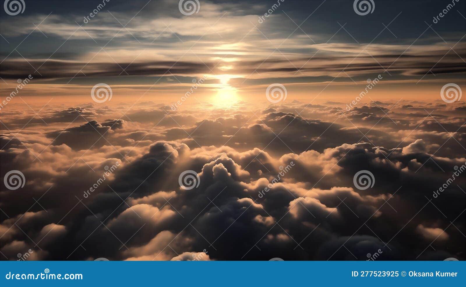 Sunrise Seen from the Air, Dramatic View. Sky, Heaven Image. Generative ...